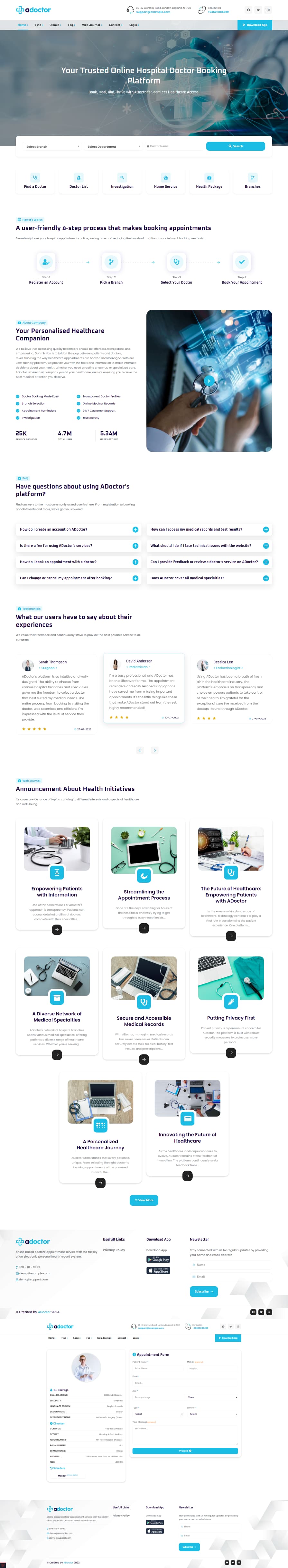 ADoctor - Hospital Doctor Booking Android and iOS App | Website | Admin Panel by AppDevsX